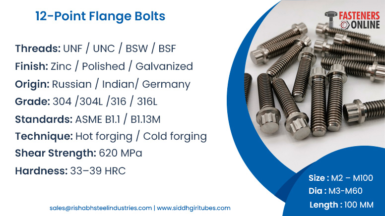 12 point flange bolts stainless steel: 12 point hex flange bolts