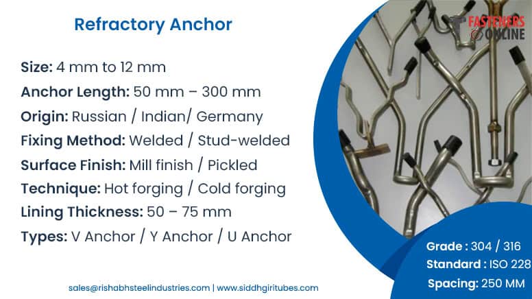 Refractory anchor Manufacturer in India | Brick Anchors